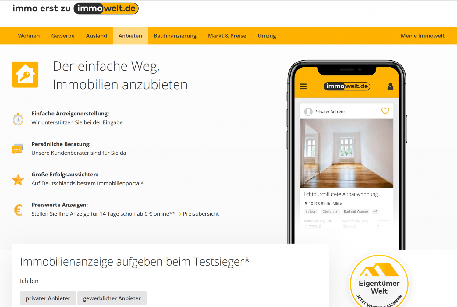 Teil 2: Private Verkaufsanzeige bei Immowelt, Immonet und den ...